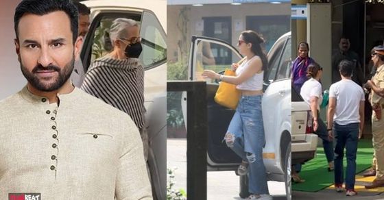 Saif Ali Khan to be discharged today, Kareena Kapoor, Sara and Sharmila spotted outside Hospital ...