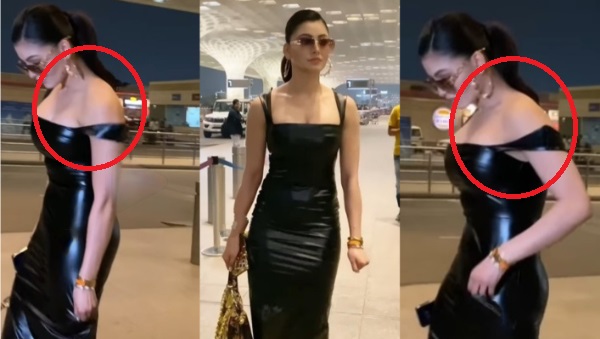 braless Urvashi Rautela strap slips Urvashi Rautela oops moment video fans says sad for rishabh ...