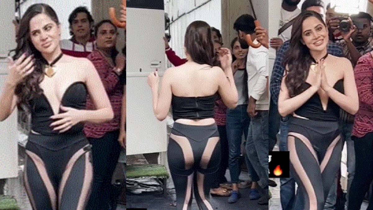 हर तरफ से खुली ड्रेस पहने बारिश में बाहर आ गई उर्फी जावेद Urfi Javed came out in the rain ...