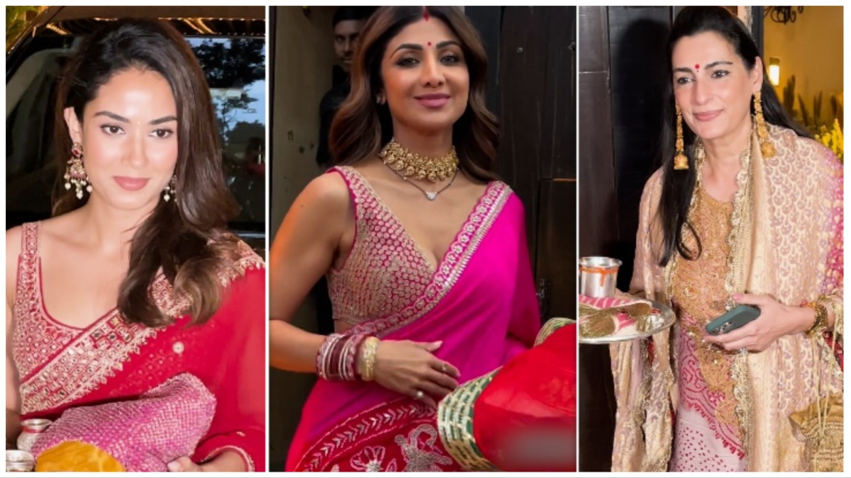 shilpa shetty mira kapoor geeta basra celebs karwachauth at anil kapoor ...