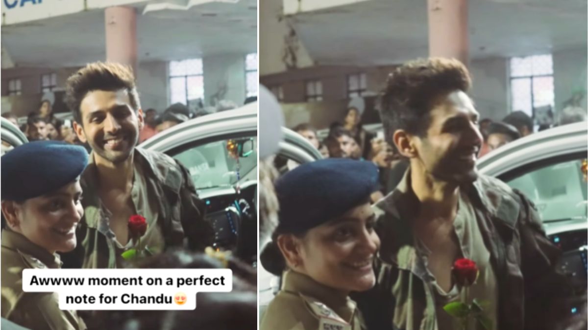 VIRAL VIDEO: Female officer fell in love after seeing kartik aaryan ...