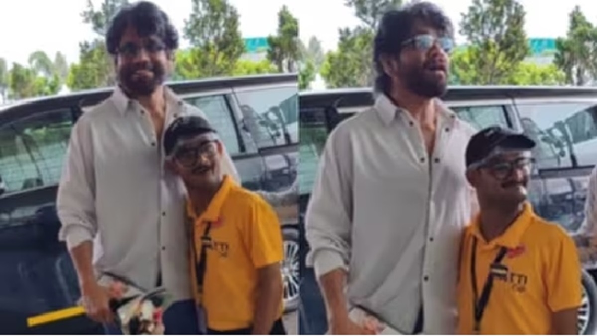 Nagarjuna meets differently abled fan pushed by bodyguard at airport ...