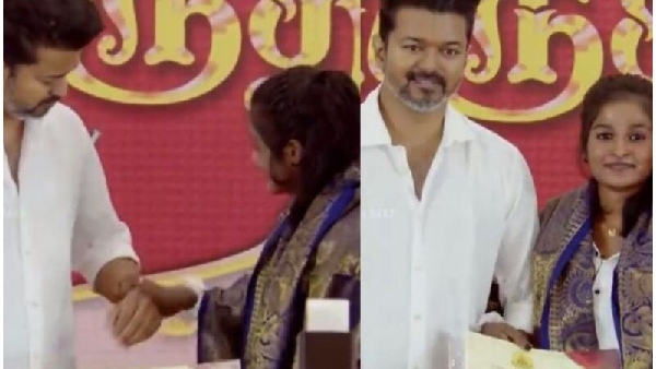 female student removed thalapathy vijay hand from her shoulder video ...