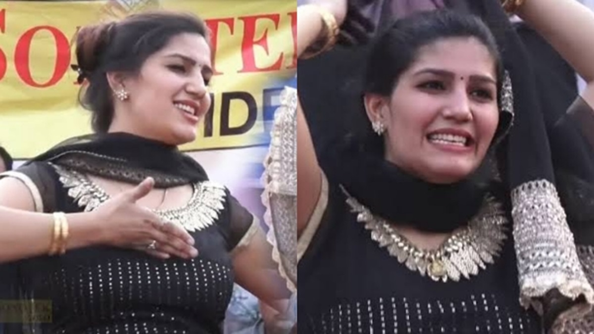 Haryanvi Song Sapna Choudhary Dance In Black Suit On Lat Lag Jaagi Song ...