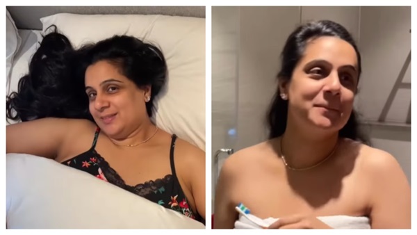 Parul Garg GRWM Viral Video She Looks Gorgeous In Red Lehenga Parul Garg bedroom to bathroom ...