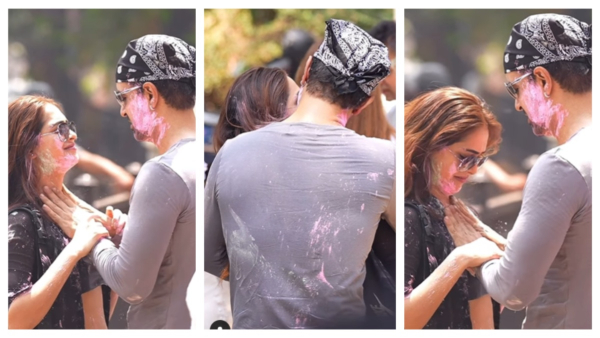 Aamir ali holi romance with new girlfriend viral video aamir ali remove colors from girlfriend ...