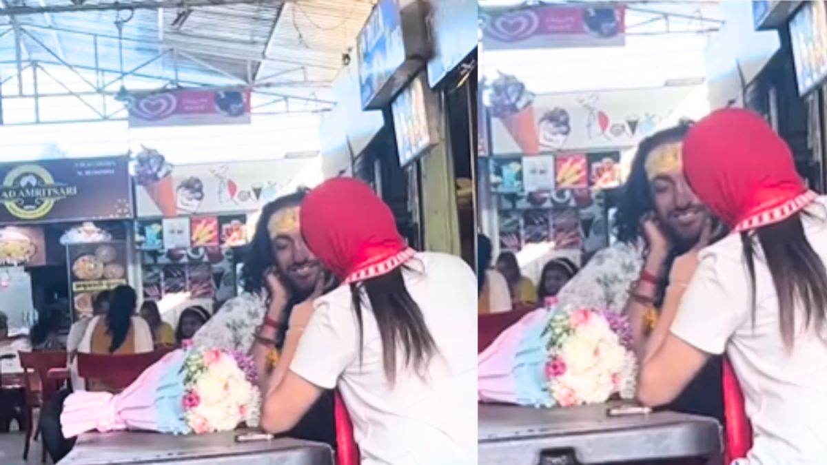 IIT baba went on date, spotted with girl with bouquet, video viral - Hindi Filmibeat