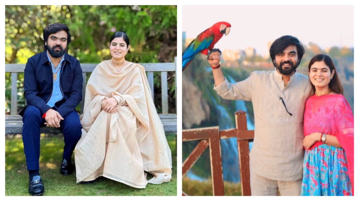 Devi Chitralekha britain Manchester England tour With Husband Madhav Tiwari Devi Chitralekha ...