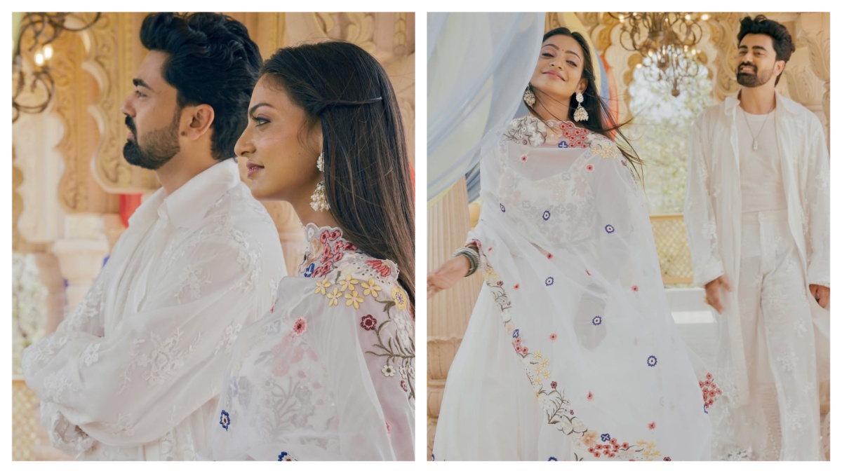 Viral Girl Monalisa song first look released Monalisa romancing Utkarsh singh in white suite ...