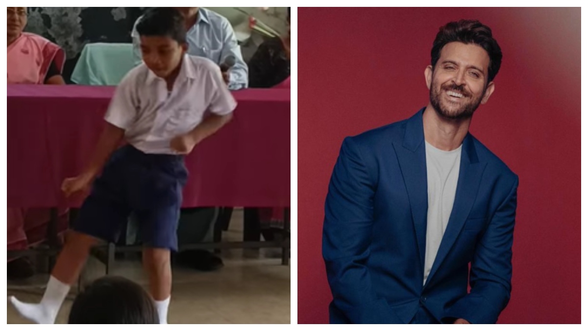Trending Video Little School Boy dance on Government School, Hrithik Roshan and dhanashree verma ...