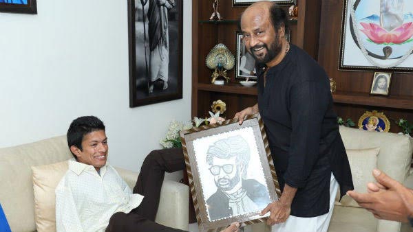 Superstar Rajinikanth’s Picture With Artist Pranav Wins Hearts - Filmibeat