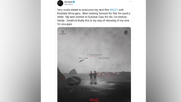 #AA21 Announced! Allu Arjun And Koratala Siva To Team Up For A ...