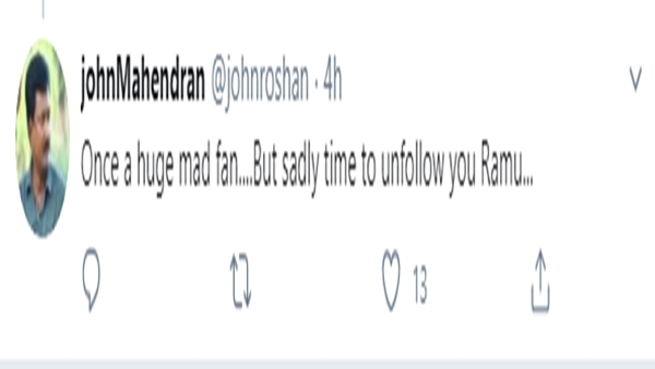 Director John Mahendran Unfollows Ram Gopal Varma After He Posts ...