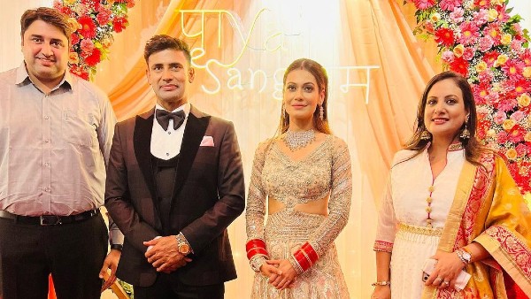 Payal Rohatgi And Sangram Singh Look Regal At Their Wedding Reception ...