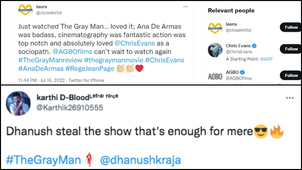 The Gray Man Twitter Review: Chris Evans, Ryan Gosling, Dhanush Impress ...