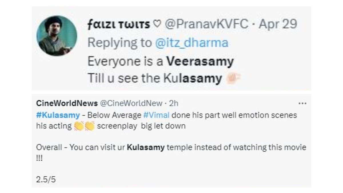 Kulasamy Twitter Review: Vimal's Actions Thriller With Vijay Sethupathi ...