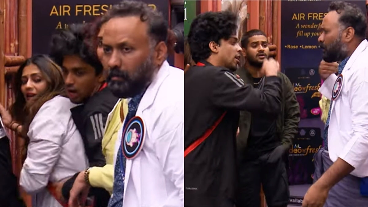 omar lulu kicks down toilet door weekly task missionx akhil marar sobha sagar junaiz bigg boss ...