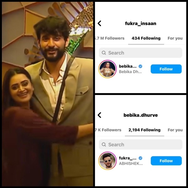 Bigg Boss OTT 2 Rivals Bebika Dhurve Fukra Insaan Abhishek Malhan Follow Each Other Instagram # ...