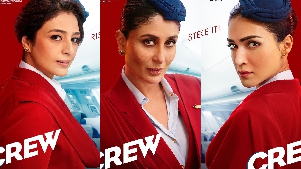 Crew First Poster: Kareena, Tabu & Kriti Look Stunning As Air Hostesses ...
