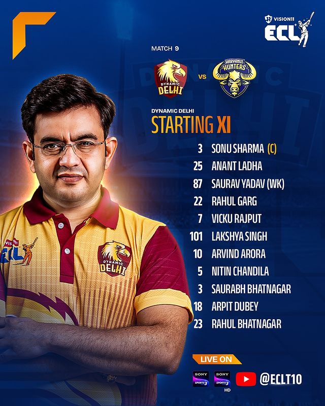 ECL 2024 LIVE Score Updates: Elvish Yadav (Haryana Hunters) Vs Sonu ...