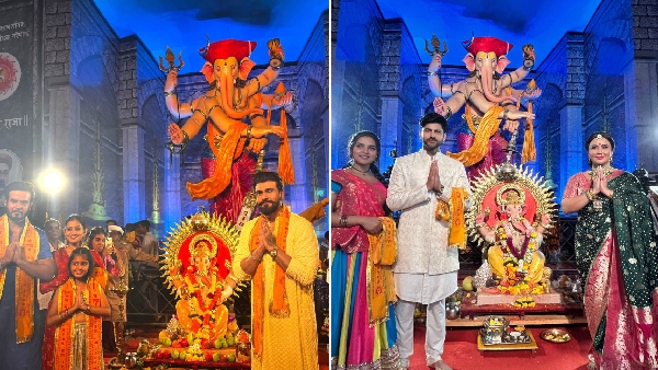 Vasudha & Jagriti Stars Seek Bappa’s Belasings At ZEE TV Parel Cha Raja ...