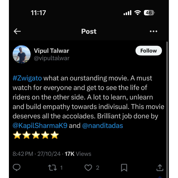Zwigato Twitter Review: What Netizens Said About Kapil Sharma's Film ...