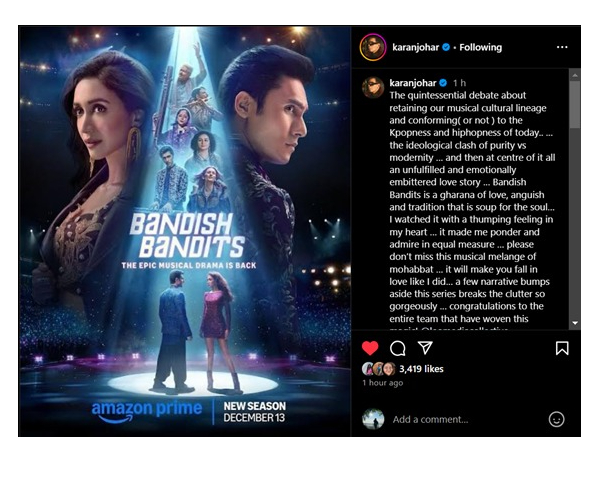 Bandish Bandits Season 2 Receives Acclaim From Karan Johar And Other ...