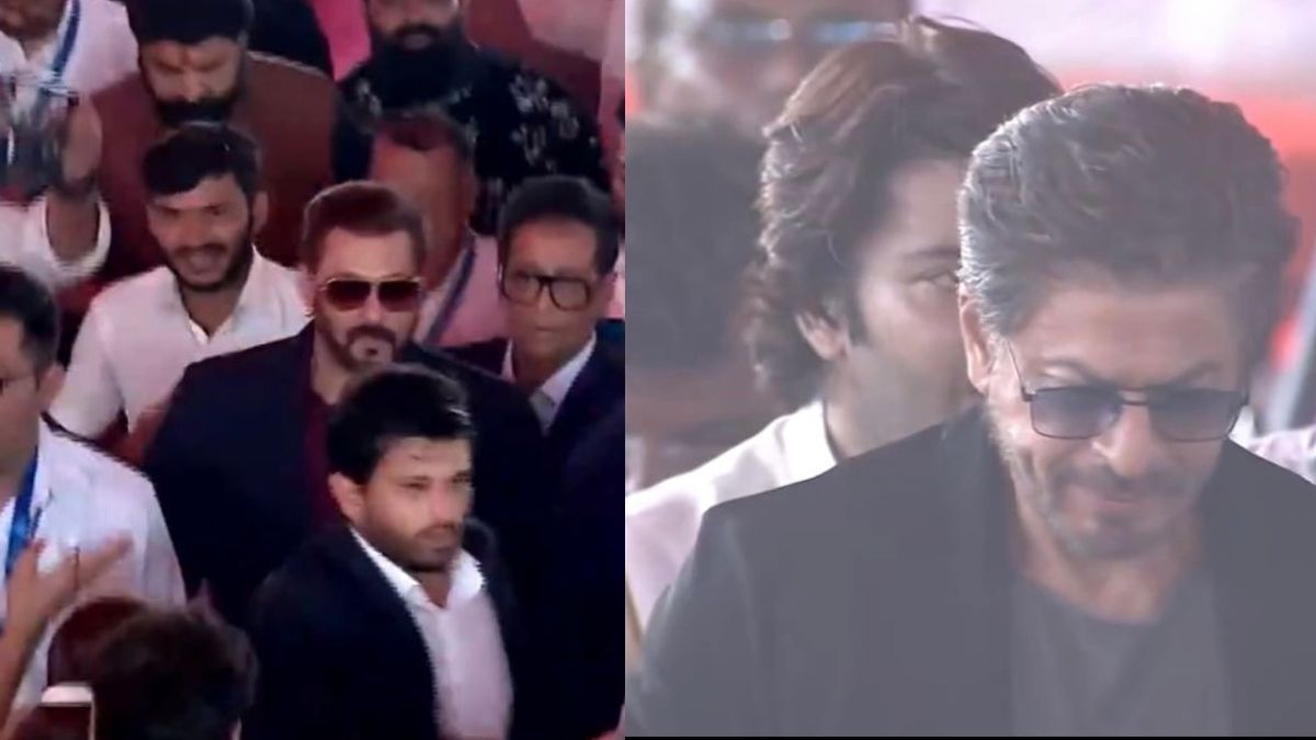 Salman Khan Hugs Shah Rukh Khan As They Attend Maharashtra CM's Oath ...