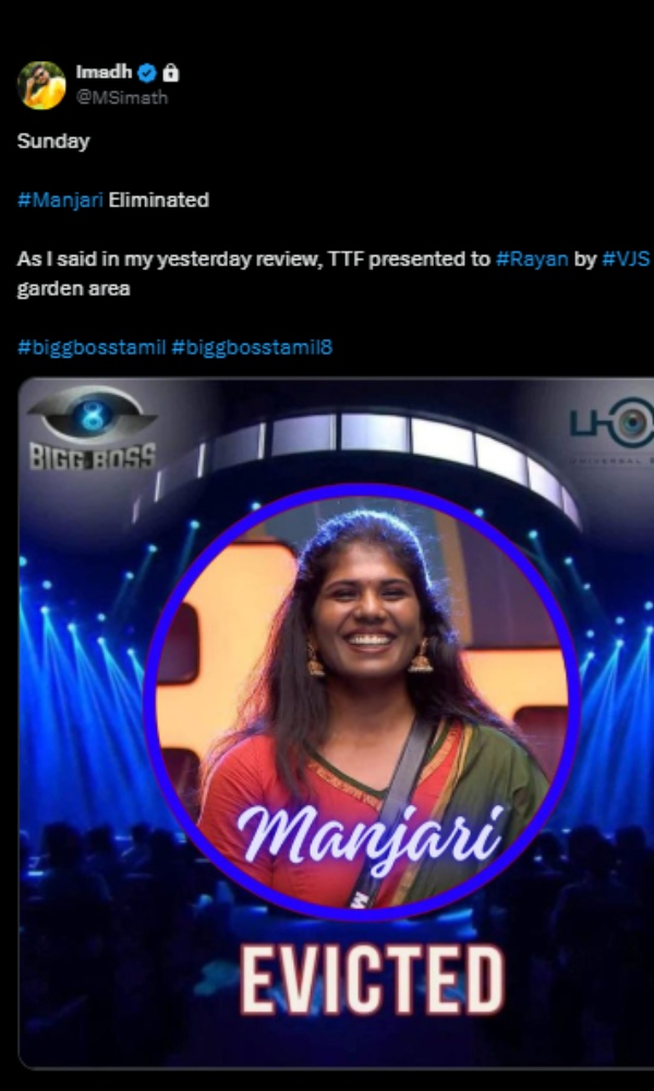 Bigg Boss Tamil 8 Double Elimination Week 13: After Raanav, Manjari ...