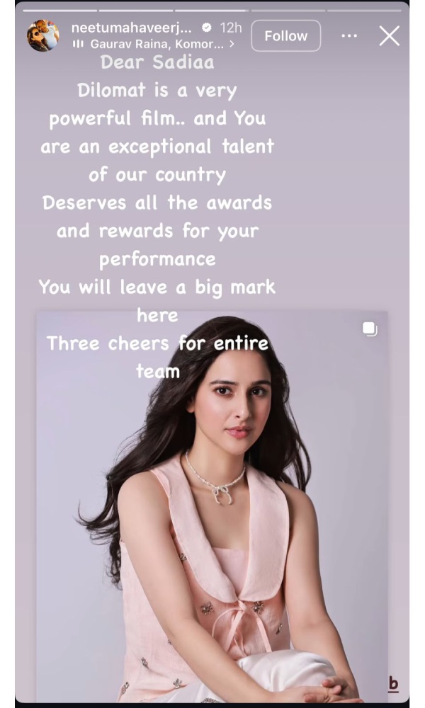 The Diplomat: Neetu & Mahaveer Jain Laud Sadia Khateeb's Performance In John Abraham Starrer ...