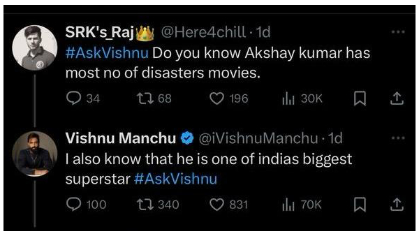 Vishnu Manchu Defends Akshay Kumar, Calls Him 'One of India's Biggest Superstars' - Filmibeat