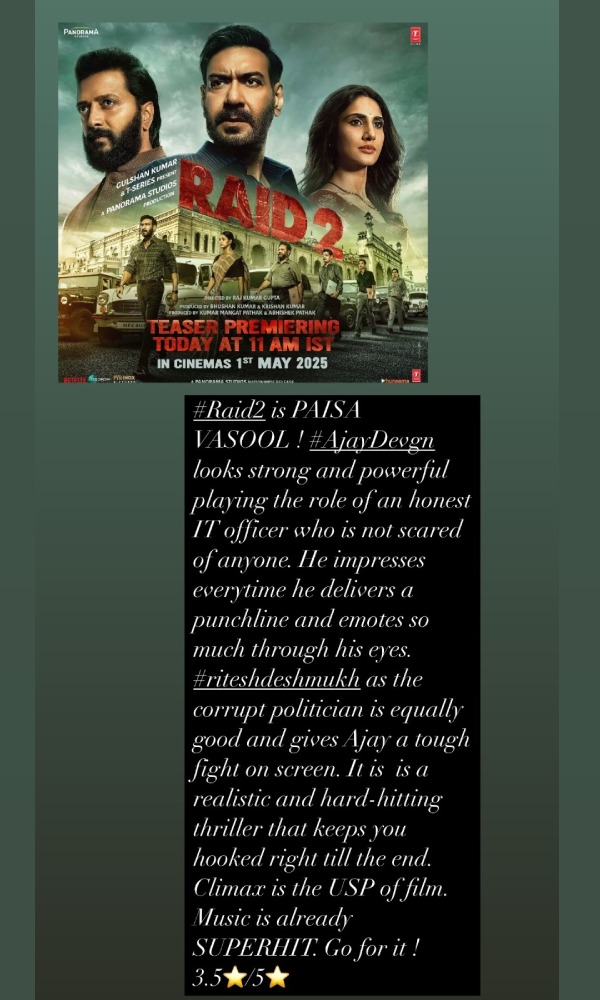 Raid 2 Early Review: Ajay Devgn's Crime Thriller Drama Is 'Paisa Vasool', 'Blockbuster' | Raid 2 ...