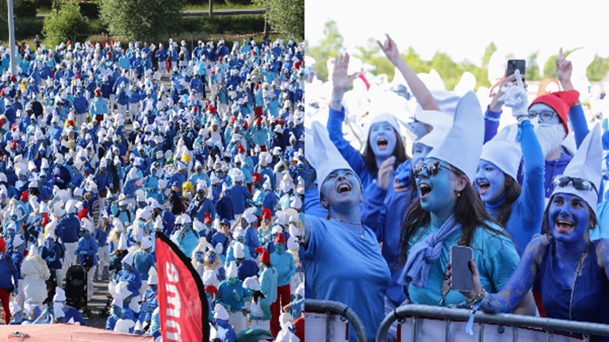 Landerneau Smurfs the World Record: 3,076 Blue-Clad Fans Set New Global ...