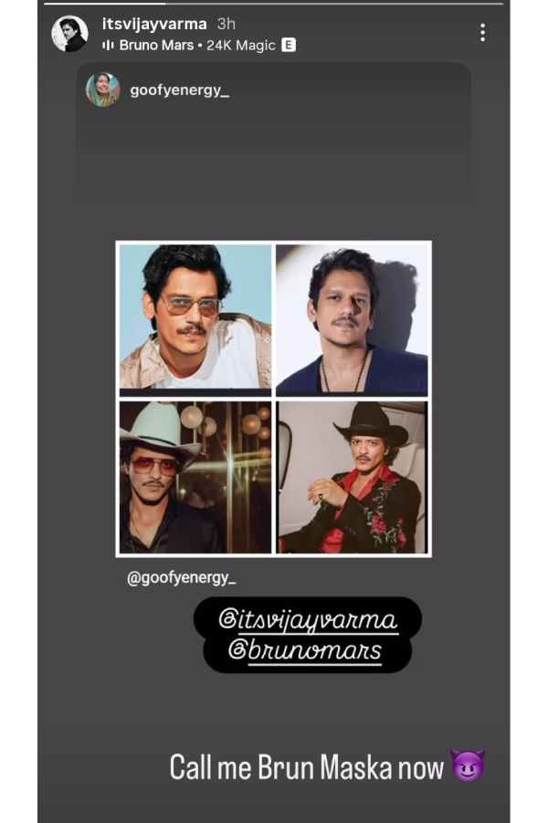 Vijay Varma Hilariously Embraces Bruno Mars Comparison Says “Call Me ...