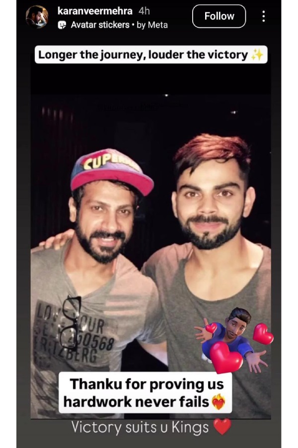 Actor Karan Veer Mehra Posts Heartfelt Tribute for Virat Kohli After ...