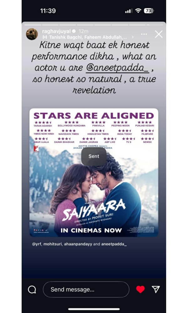 Actor Raghav Juyal Calls Aneet Padda’s Performance in Saiyaara “A True ...