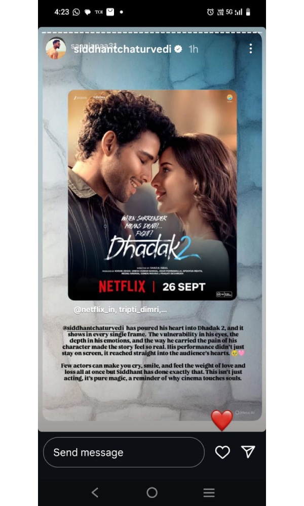Dhadak 2 On Netflix: Netizens Laud Siddhant Chaturvedi’s Stellar Performance In Triptii Dimri ...