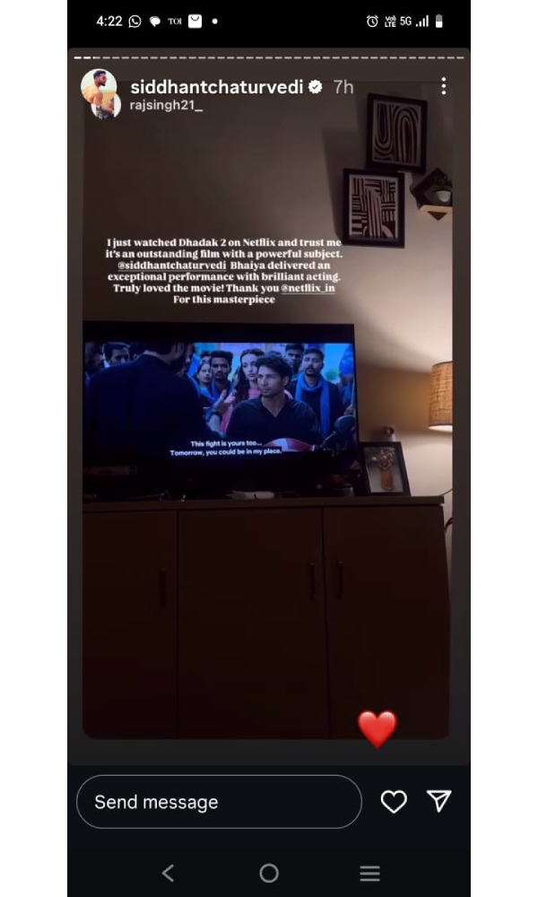 Dhadak 2 On Netflix: Netizens Laud Siddhant Chaturvedi’s Stellar Performance In Triptii Dimri ...