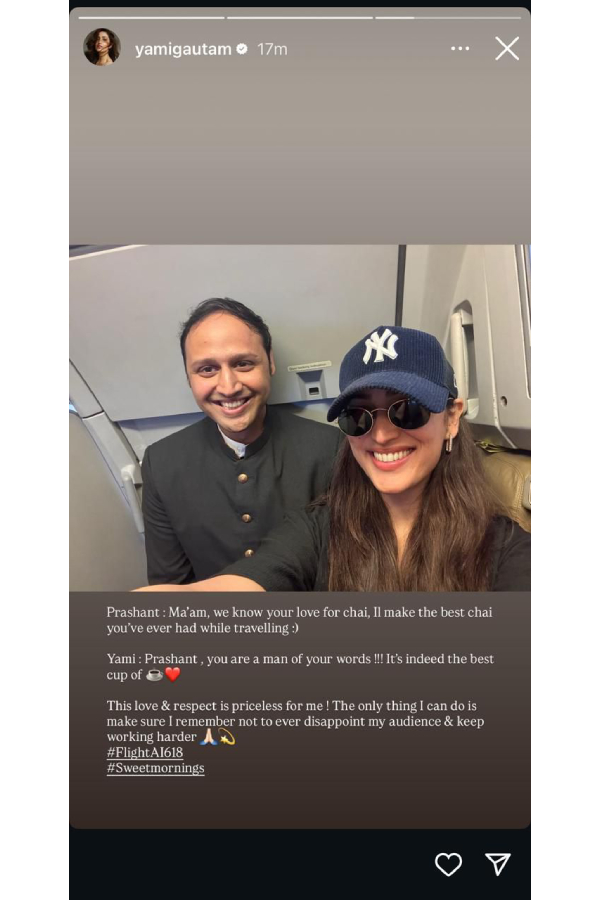 Yami Gautam Dhar’s love for Chai gives us a sweet moment while she ...