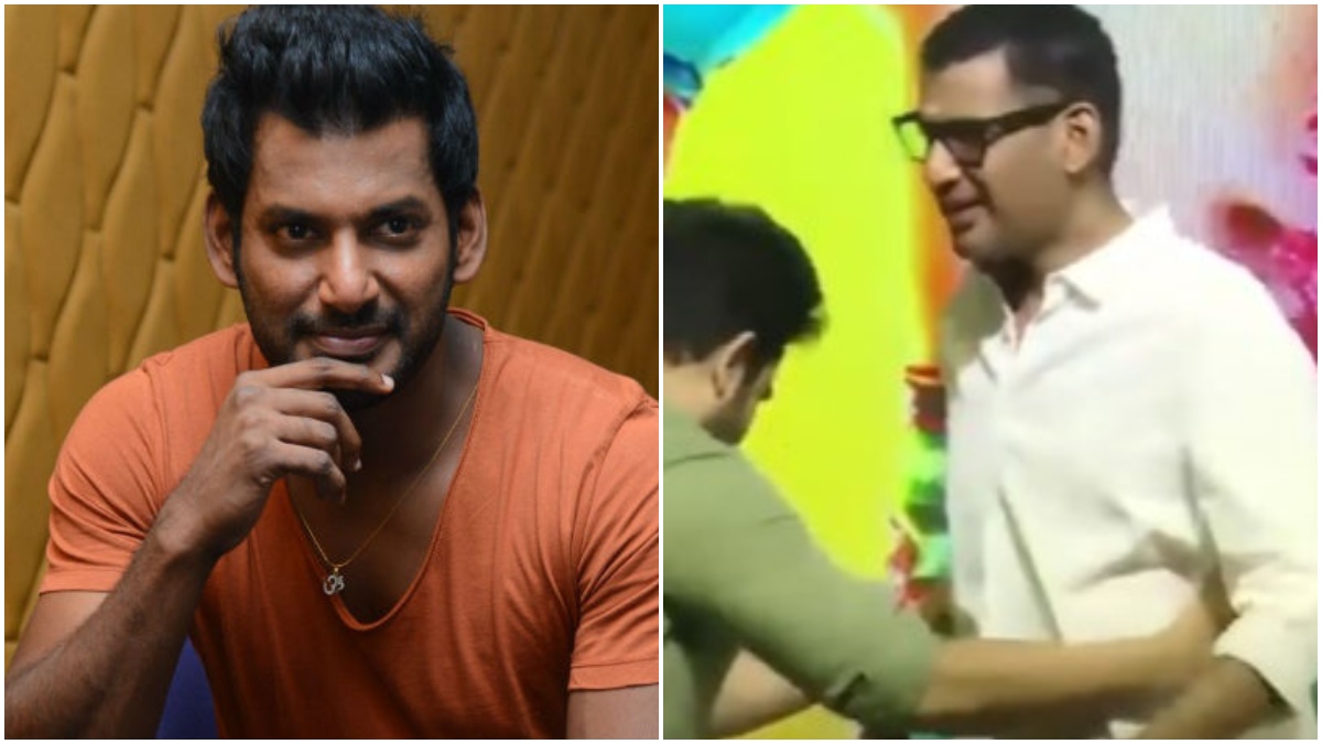 ಮೈಕ್‌ ಹಿಡಿದು ಮಾತನಾಡಲು ಆಗದಂತ ಸ್ಥಿತಿಯಲ್ಲಿ ನಟ ವಿಶಾಲ್; ಅಷ್ಟಕ್ಕೂ ಏನಾಯ್ತು ...