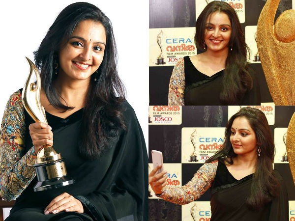 Manju Warrier was looking great in Poornima Indrajith's designer sari ...