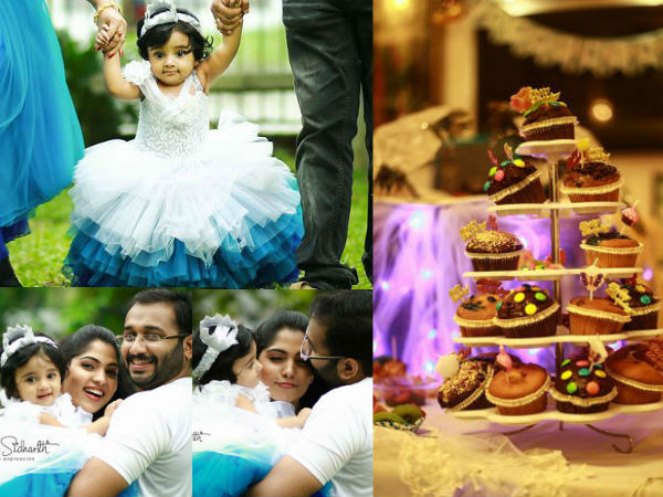 Actress Muktha's baby Kiara aka Kanmani first birthday pics - Malayalam Filmibeat
