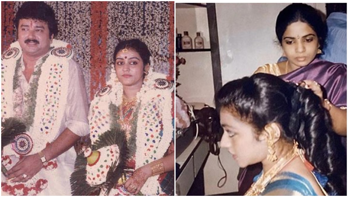Unseen Wedding Photo Of Jayaram and Parvathy Has Shared By Makeup ...