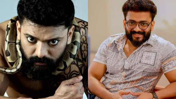 bigg boss malayalam fame manikuttan latest photoshoot with snake goes ...