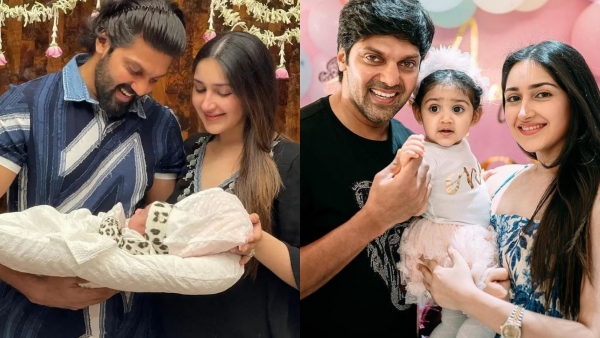 A Family Picture Of Actor Arya And His Wife Sayyesha With Her Daughter ...