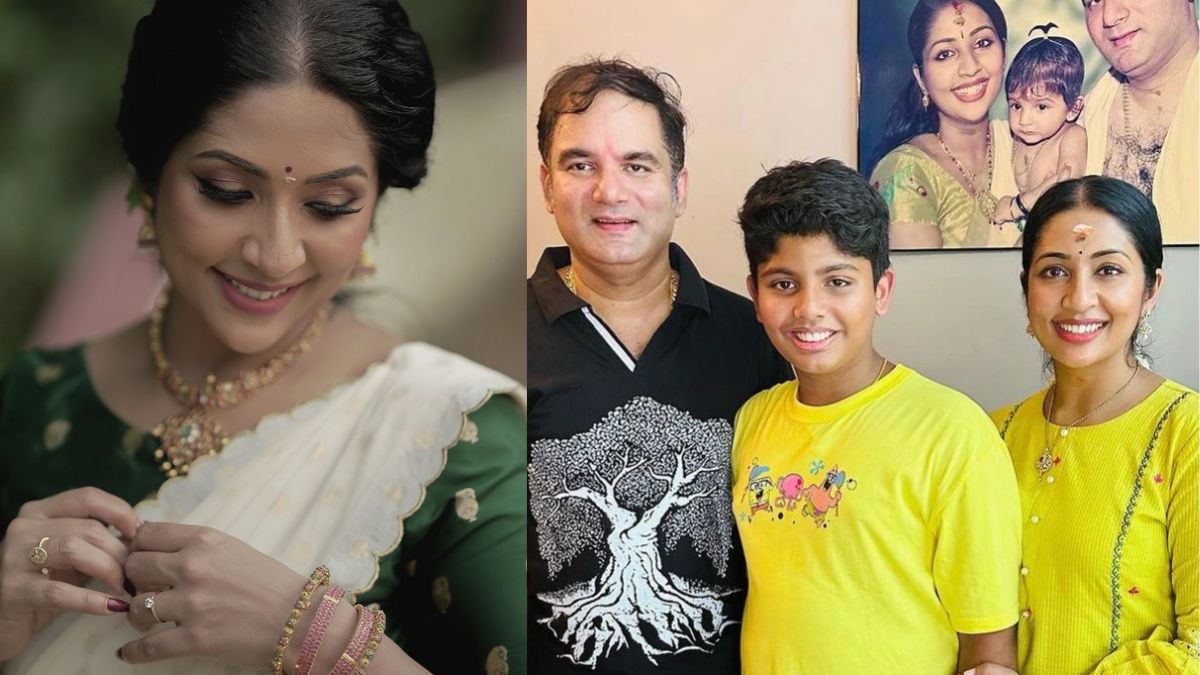 Navya Nair And Her Husband Santhosh Menon Celebrates Onam At Their Own ...