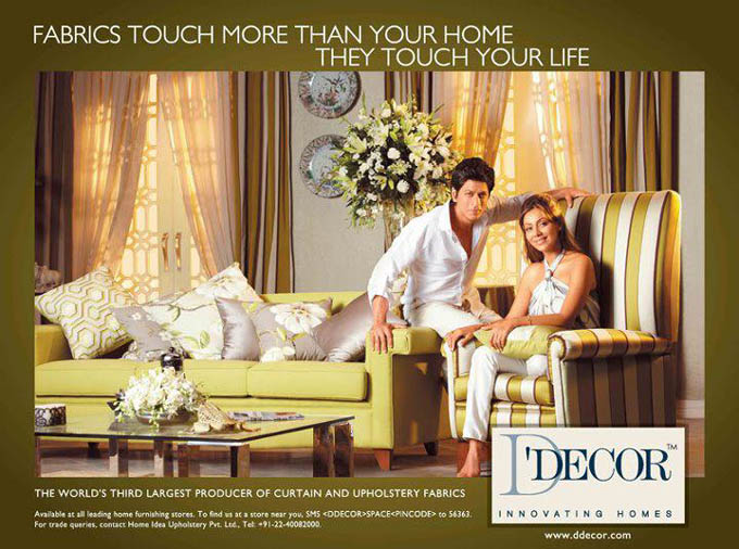 Shahrukh Khan & Gauri Khan in D'Decor add - Filmibeat