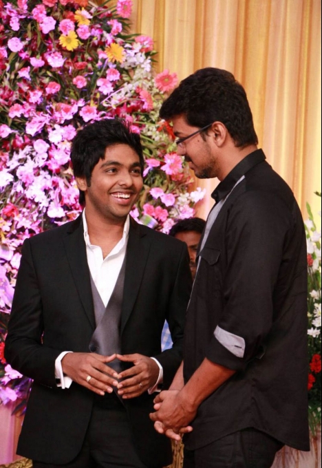 GV Prakash and Saindhavi Wedding Reception Pictures - Filmibeat