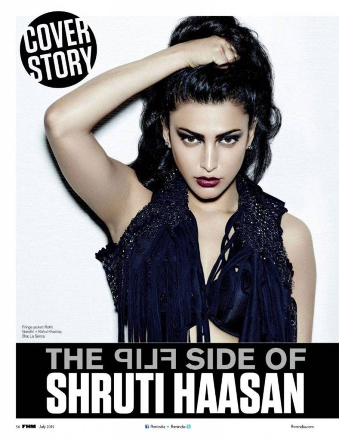 Shruti Hassan Poses For The FHM Magazine July 2015 - Filmibeat