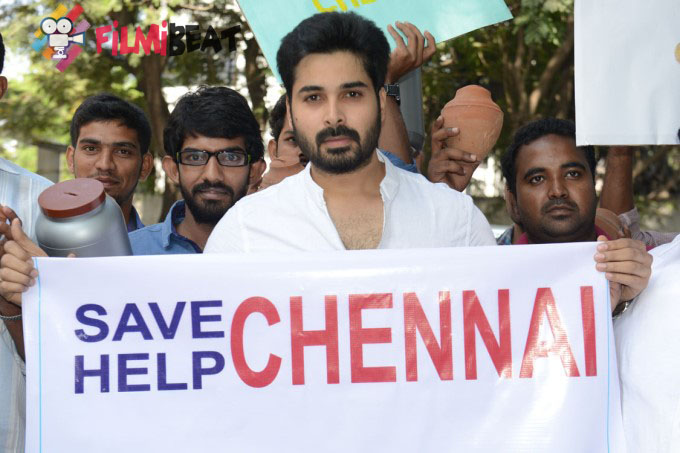Hero Chetan Cheenu At Save Chennai Rally - Filmibeat